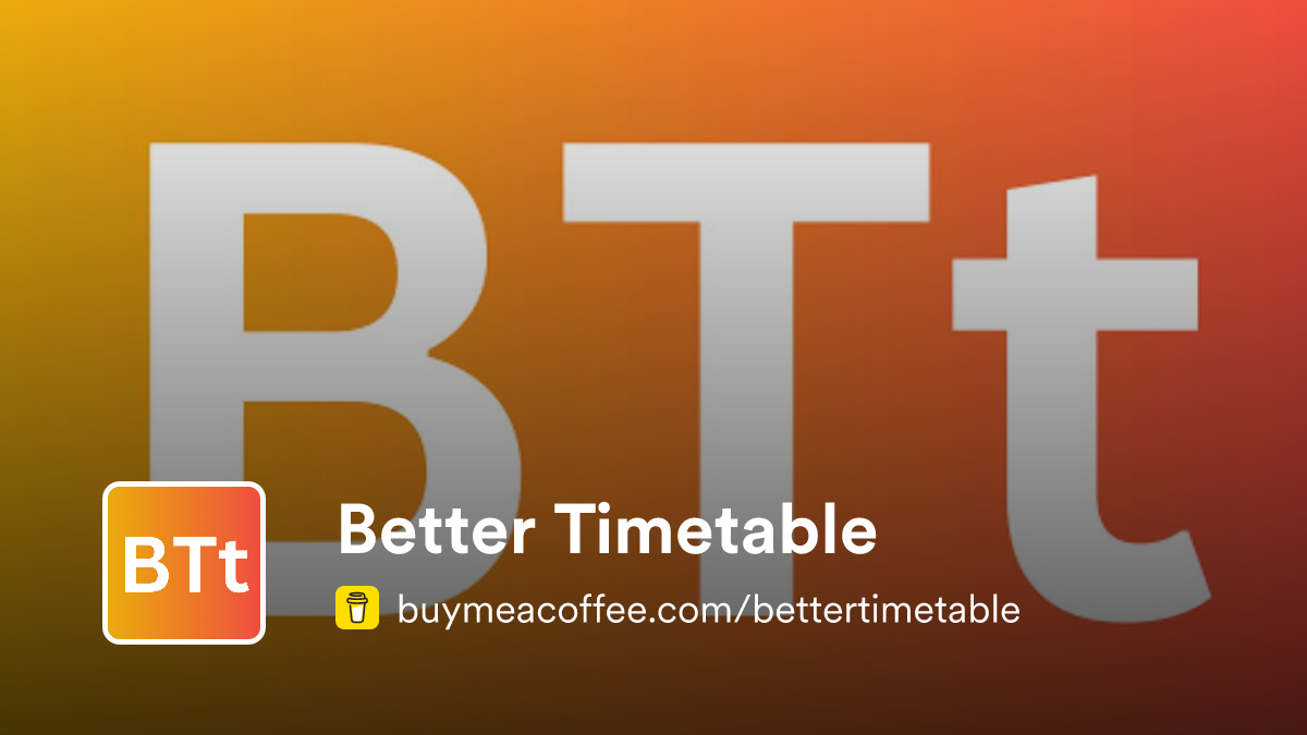 Better Timetable - Buymeacoffee
