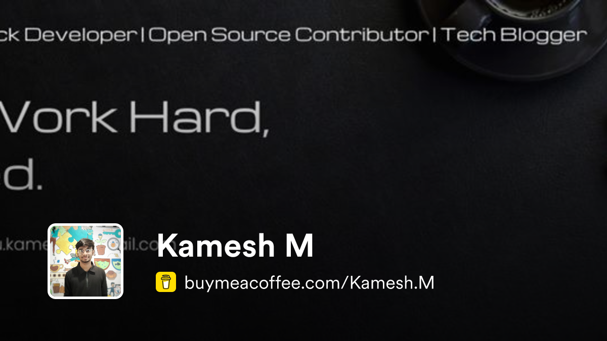 Kamesh M is Creating a coding tool and blogs - Buymeacoffee