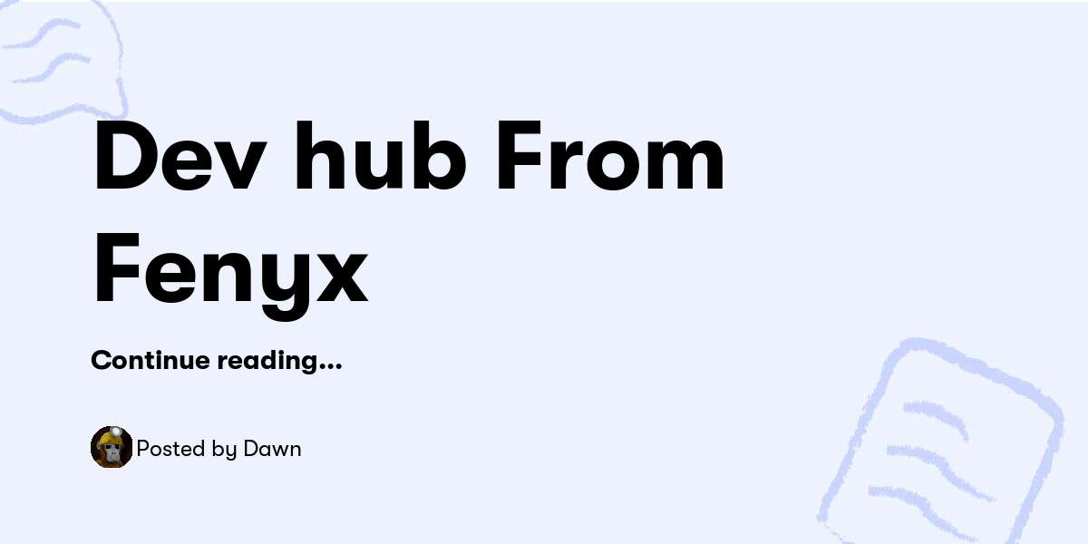 Dev hub From Fenyx — Dawn - Buymeacoffee