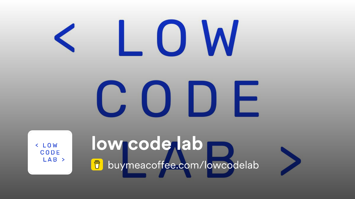 low code lab - Buymeacoffee