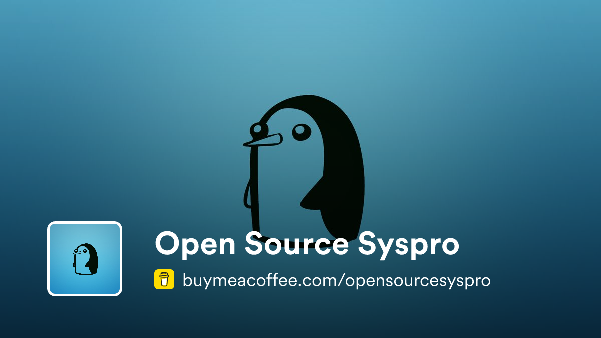 Open Source Syspro - Buymeacoffee