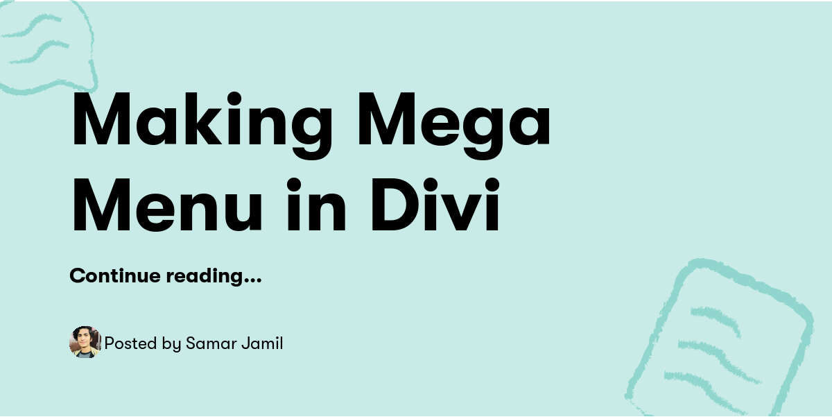 Making Mega Menu in Divi — Samar Jamil - Buymeacoffee