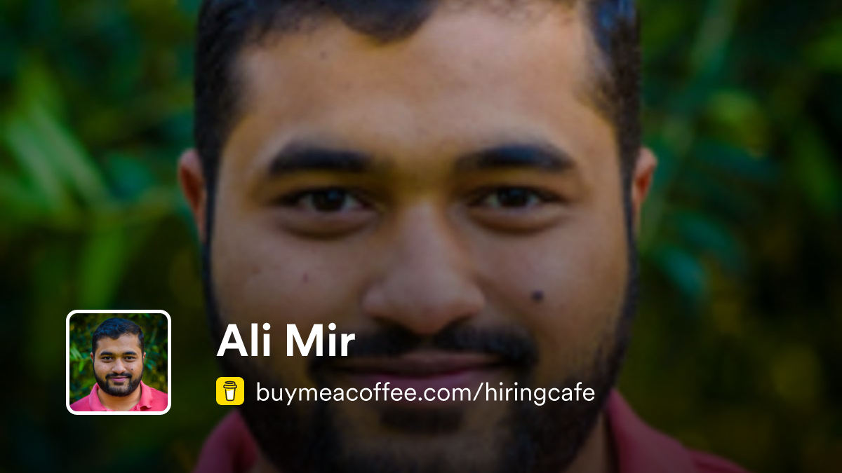 Ali Mir is Help me build HiringCafe! - Buymeacoffee