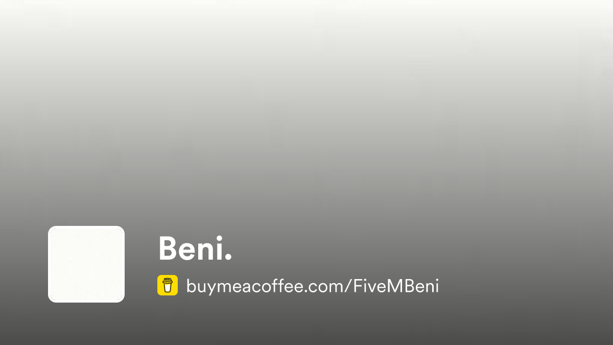 Beni. - Buymeacoffee