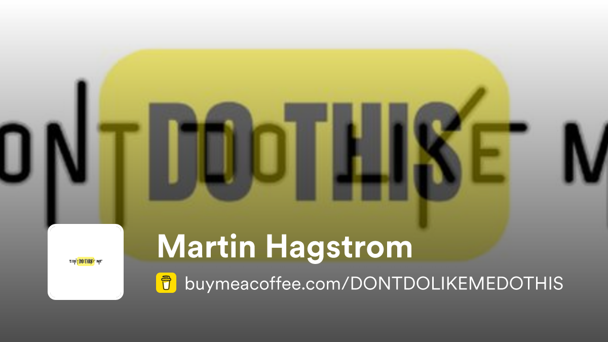 Martin Hagstrom - Buymeacoffee