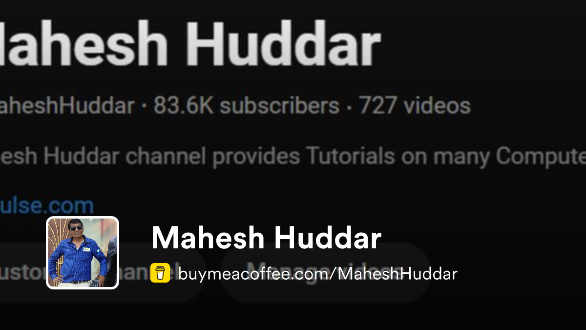 Mahesh Huddar - Buymeacoffee