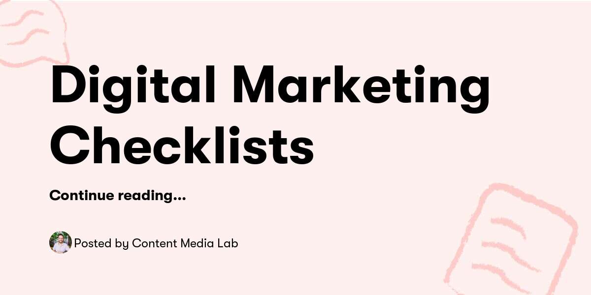 Digital Marketing Checklists — Content Media Lab - Buymeacoffee