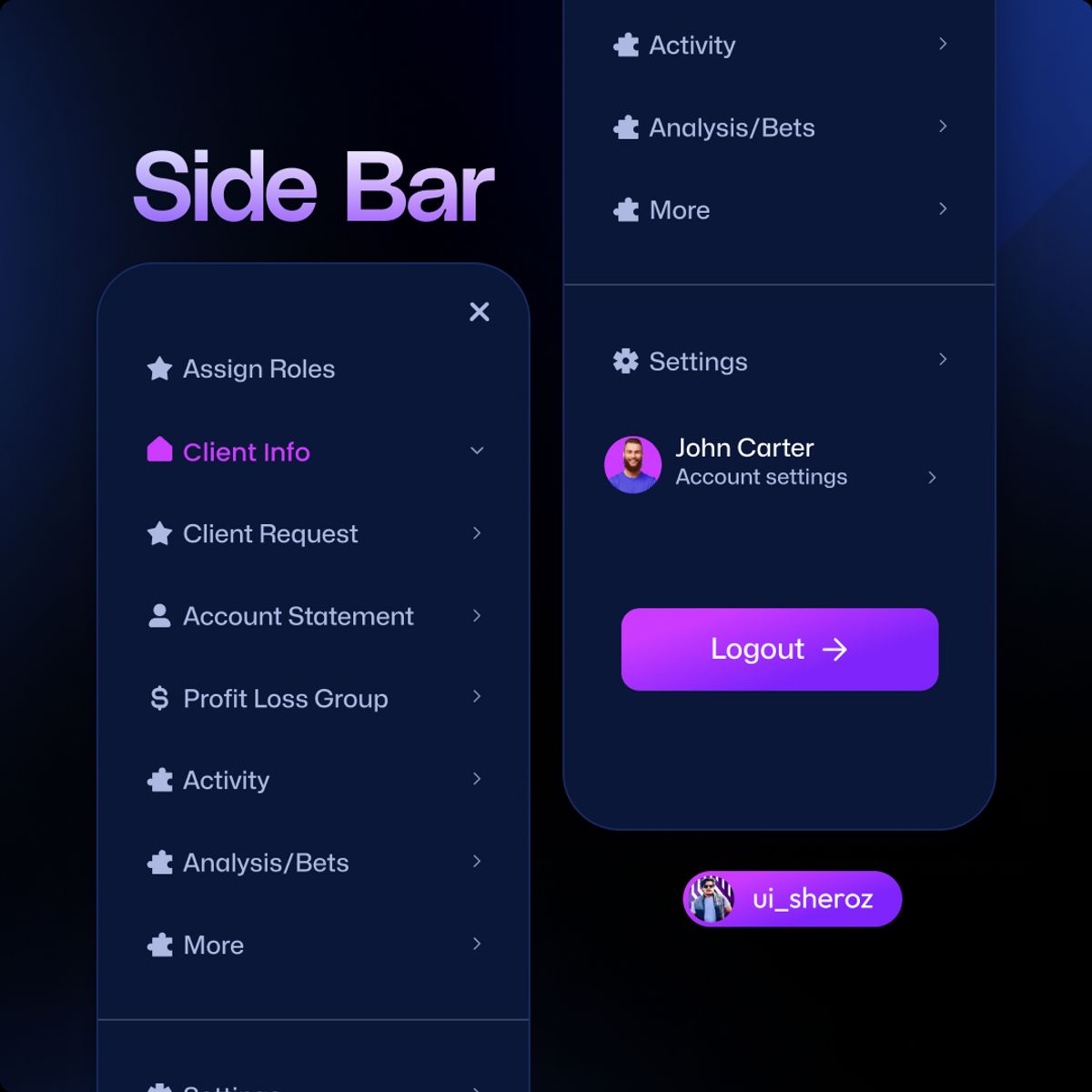 Sidebar Design - Figma — Sheroz Mehmood - Buymeacoffee