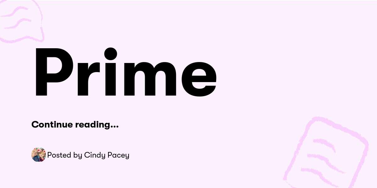 Prime — Cindy Pacey - Buymeacoffee