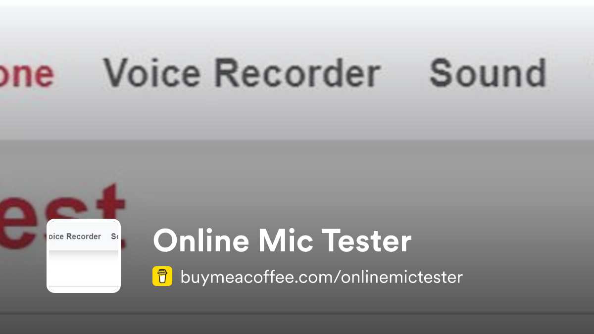 Online Mic Tester - Buymeacoffee