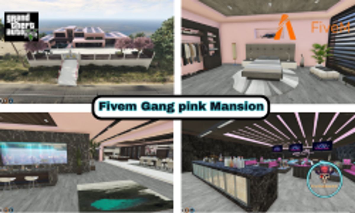 Fivem Gang Pink Mansion Gta 5 mlo with add gang bunker Fivem gang villa ...