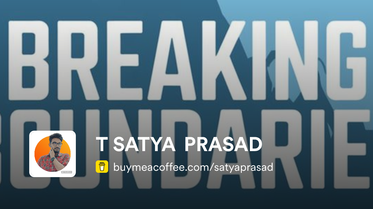 T SATYA PRASAD - Buymeacoffee