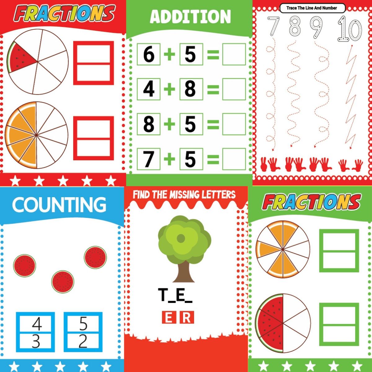 Kindergarten Math Worksheet Bundle — houLM - Buymeacoffee