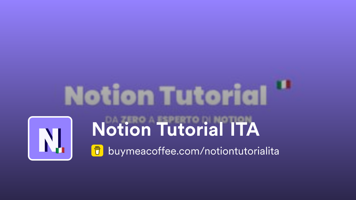 Extras | Notion Tutorial ITA - Buymeacoffee