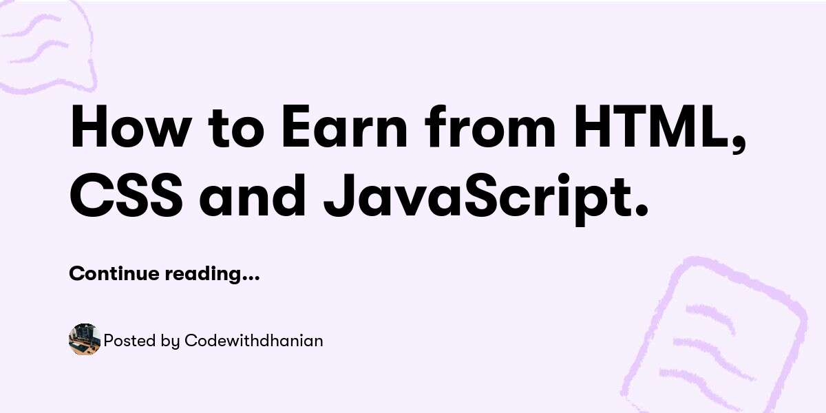 How To Earn From Html Css And Javascript — Codewithdhanian Buymeacoffee