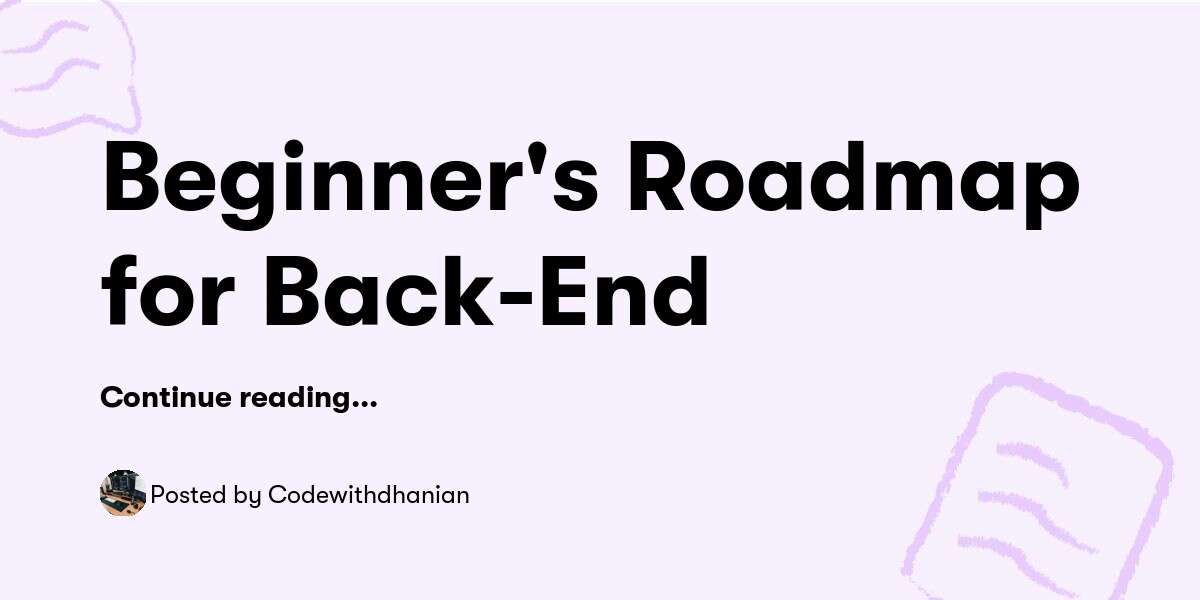 Beginner's Roadmap for Back-End — Codewithdhanian - Buymeacoffee