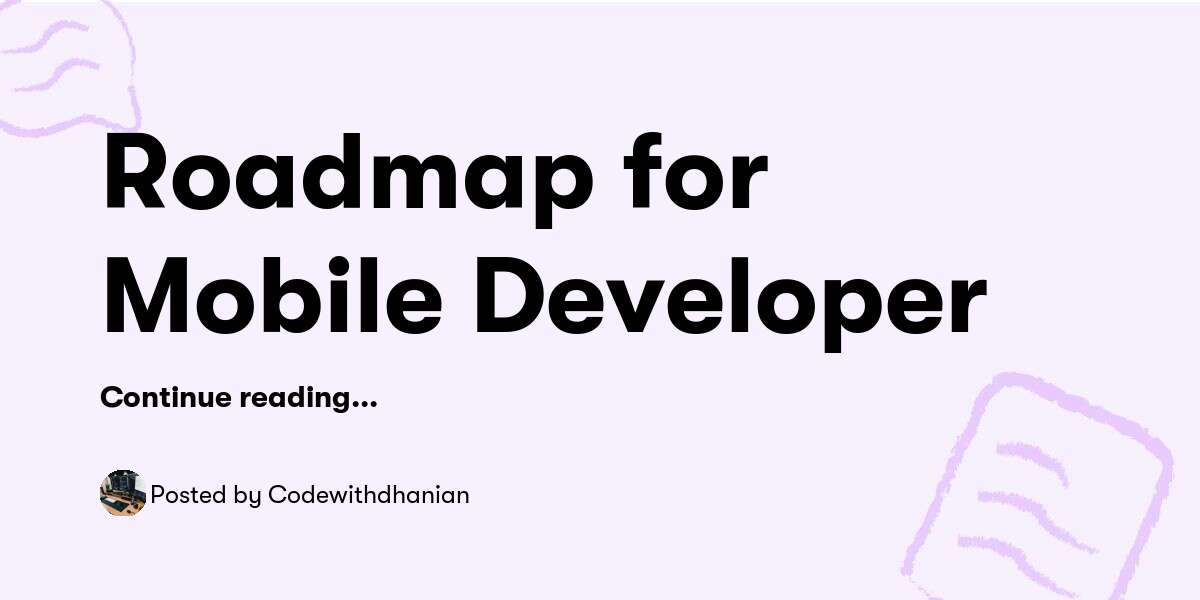 Roadmap for Mobile Developer — Codewithdhanian - Buymeacoffee
