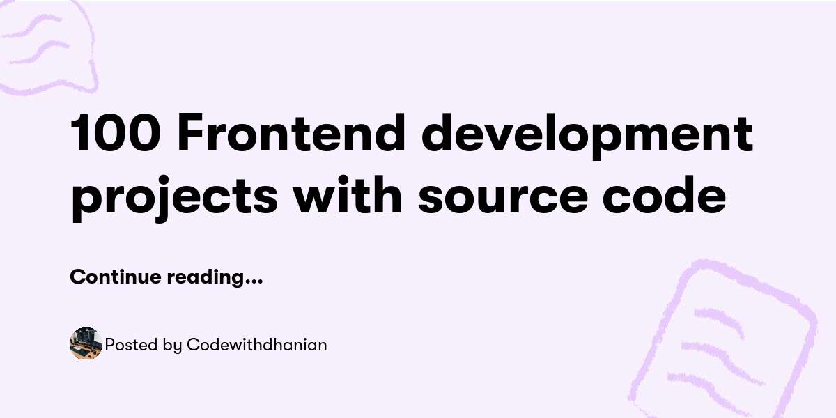 100+ Frontend development projects with source code — Codewithdhanian - Buymeacoffee