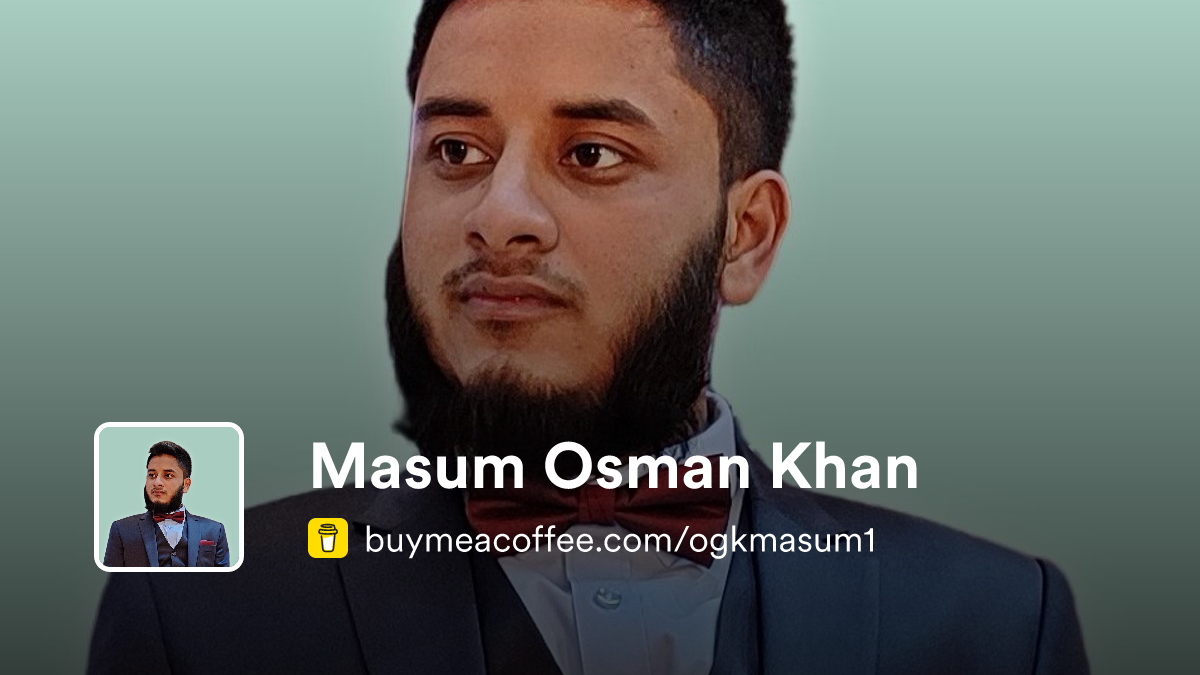 Masum Osman Khan - Buymeacoffee