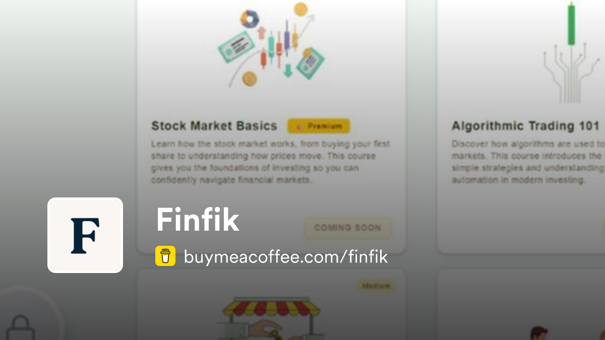 Finfik is An interactive finance learning app - Buymeacoffee