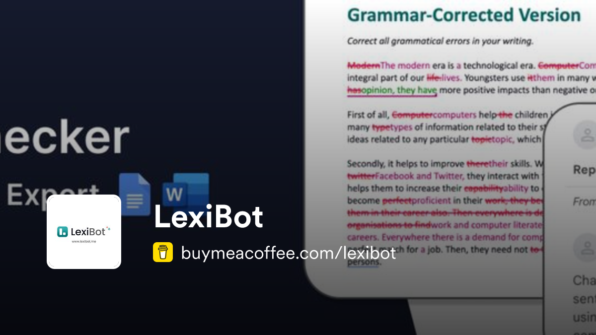 LexiBot is www.lexibot.me - Buymeacoffee
