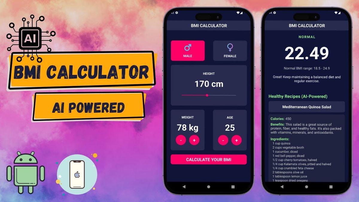 AI Powered BMI Calculator Mobile App (React Native + NodeJS) — MD IMRAN ANSARI - Buymeacoffee