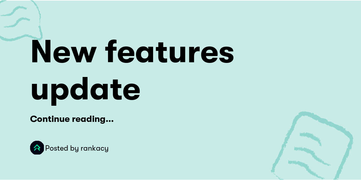 New features update — rankacy - Buymeacoffee