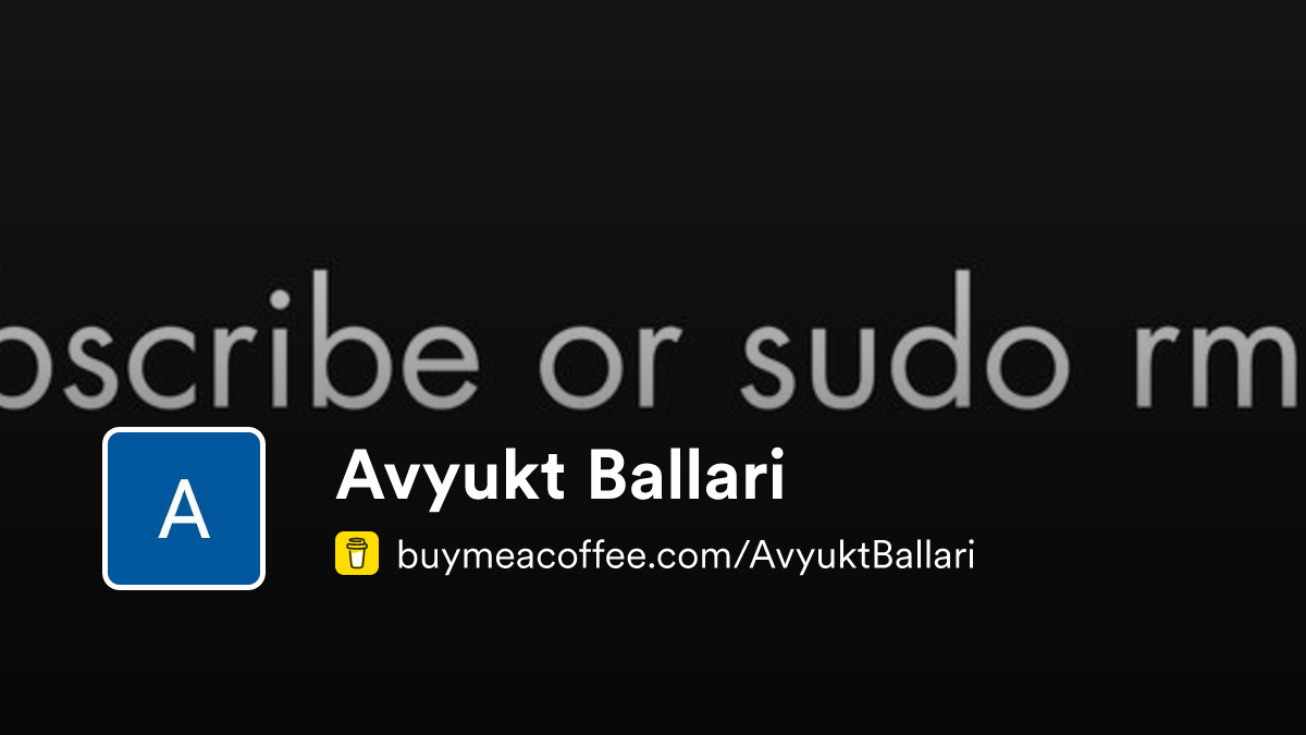 Avyukt Ballari is websites + applications - Buymeacoffee