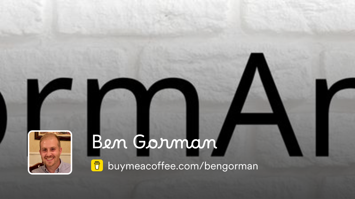 Ben Gorman is GormAnalysis - Data Science Tutorials - Buymeacoffee