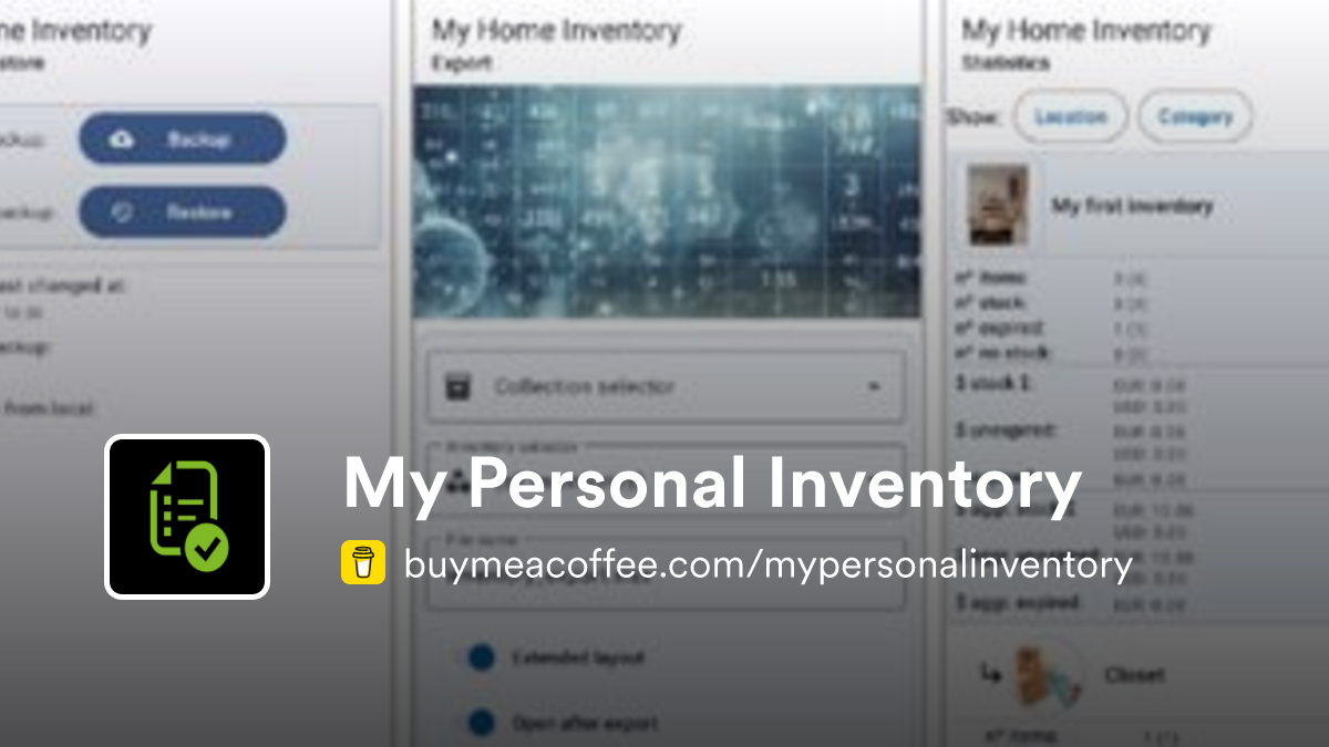 My Personal Inventory - Buymeacoffee