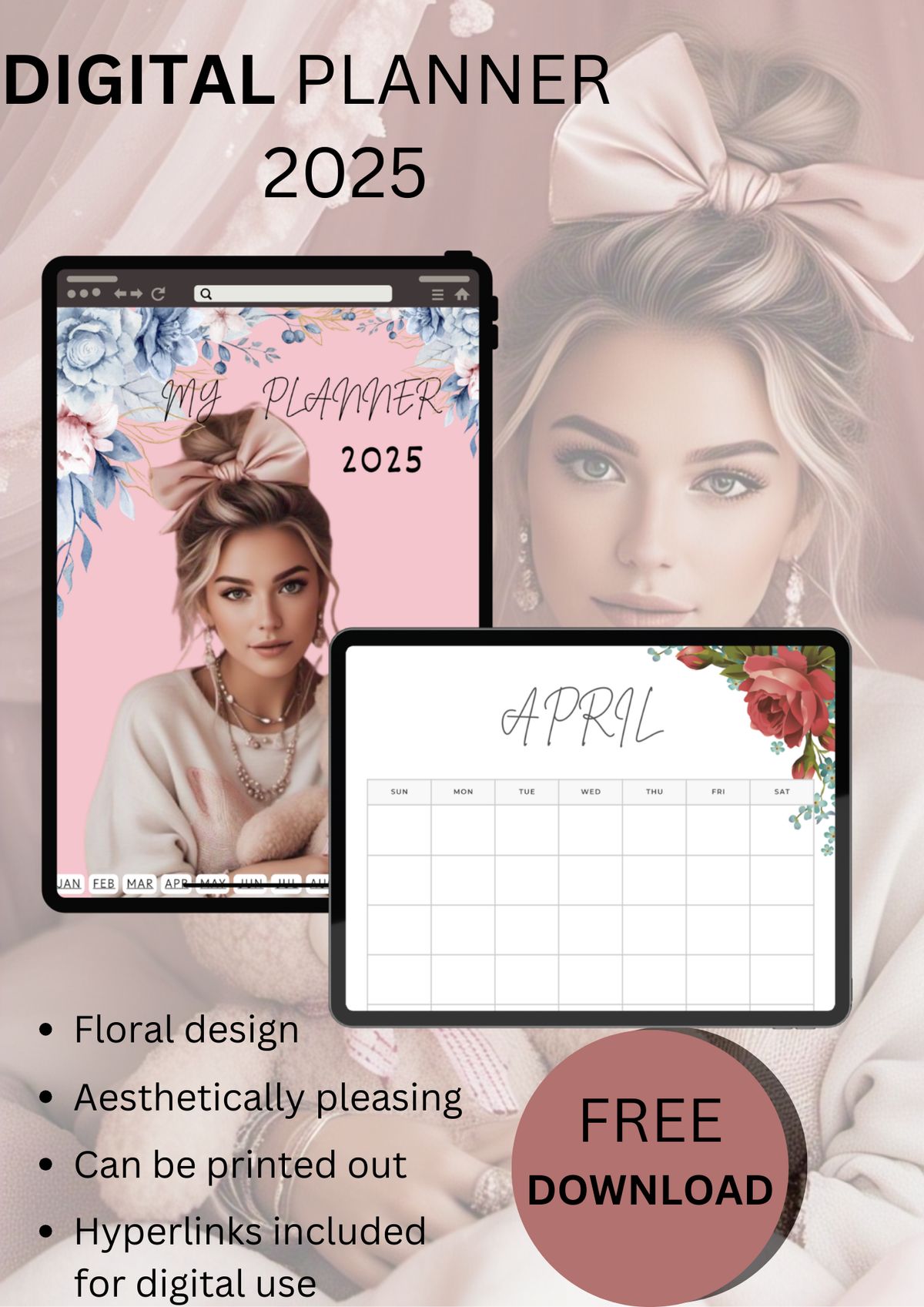 2025 digital planner(floral themed) — Abby - Buymeacoffee