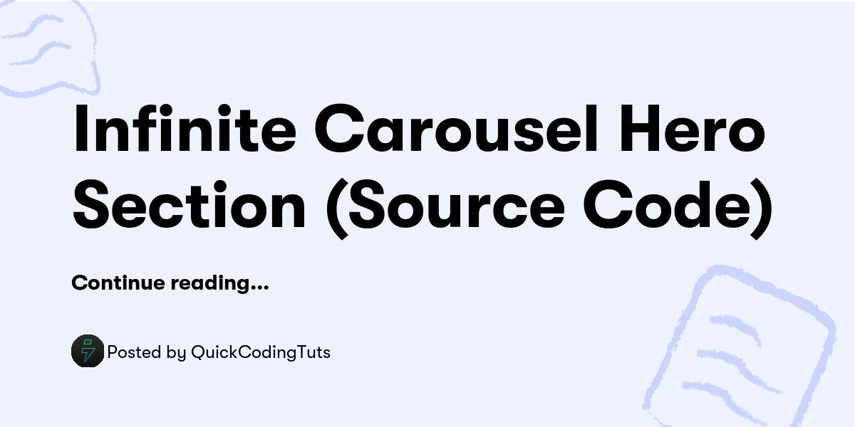 Infinite Carousel Hero Section (Source Code) — QuickCodingTuts ...