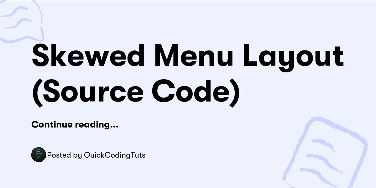 Skewed Menu Layout (Source Code) — QuickCodingTuts - Buymeacoffee