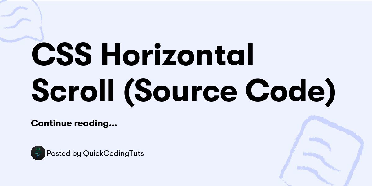 CSS Horizontal Scroll (Source Code) — QuickCodingTuts - Buymeacoffee