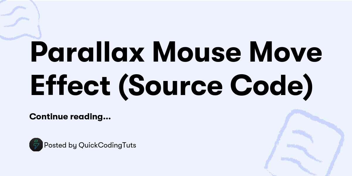Parallax Mouse Move Effect Source Code — Quickcodingtuts Buymeacoffee
