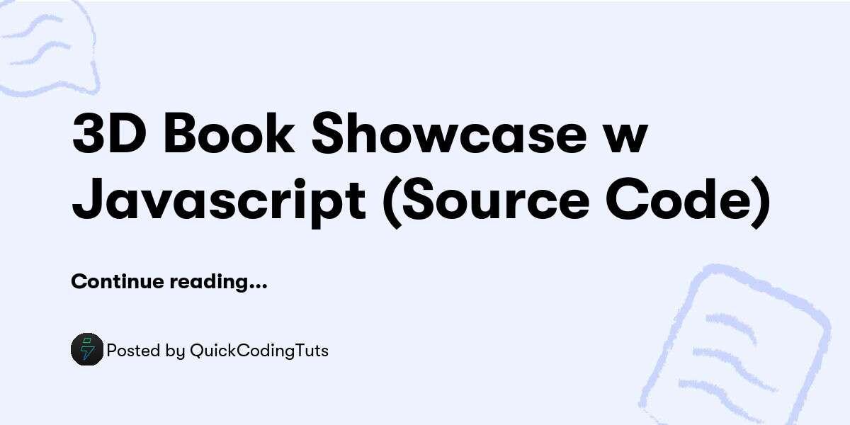 3d Book Showcase W Javascript Source Code — Quickcodingtuts Buymeacoffee