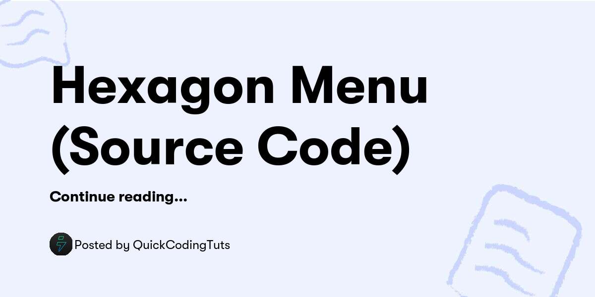 Hexagon Menu (Source Code) — QuickCodingTuts - Buymeacoffee