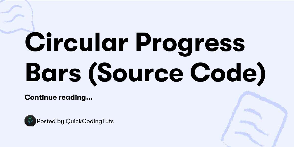 Circular Progress Bars (Source Code) — QuickCodingTuts - Buymeacoffee