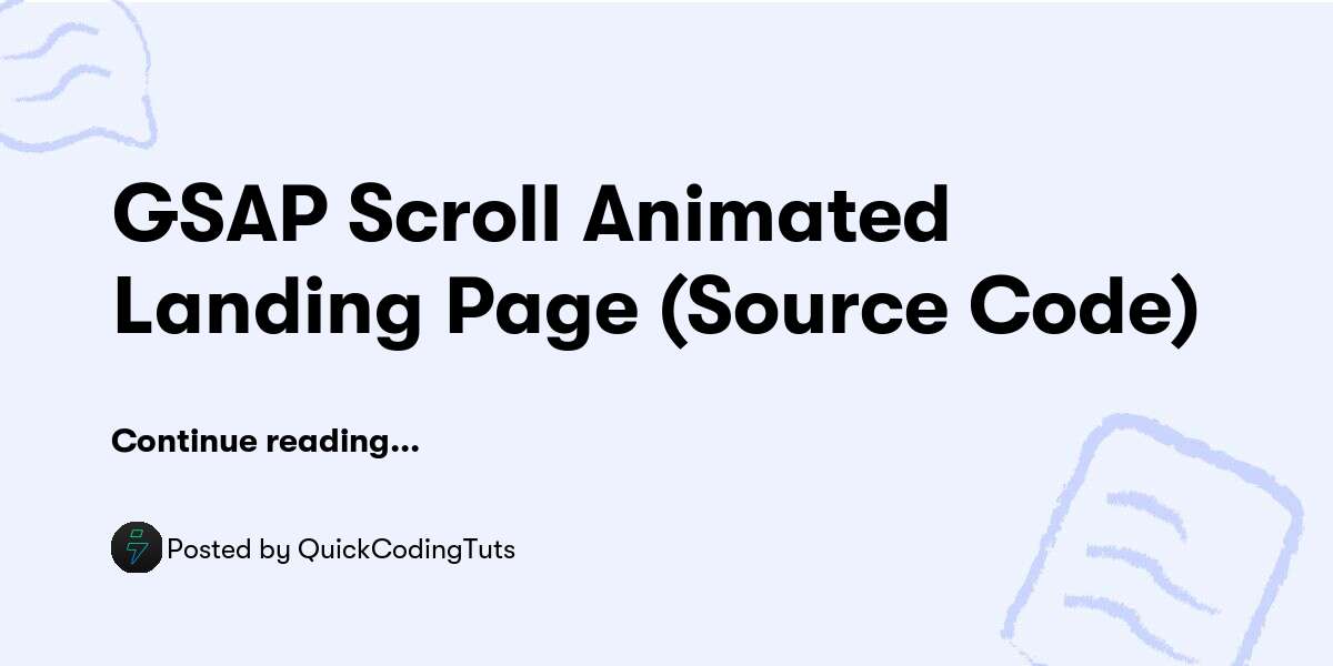 Gsap Scroll Animated Landing Page Source Code — Quickcodingtuts Buymeacoffee
