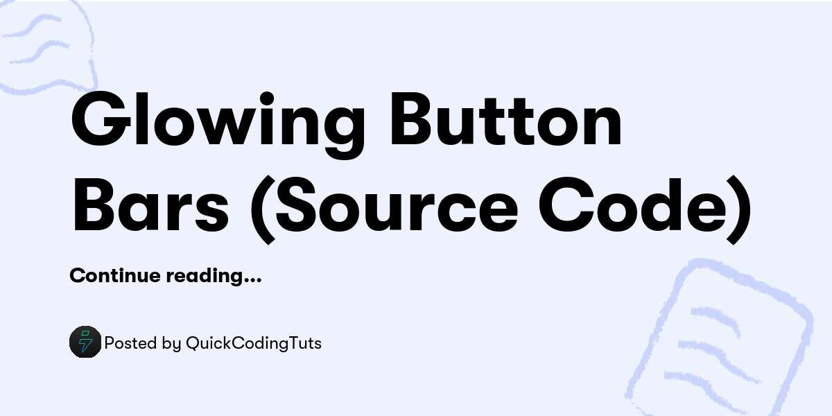 Glowing Button Bars Source Code — Quickcodingtuts Buymeacoffee 