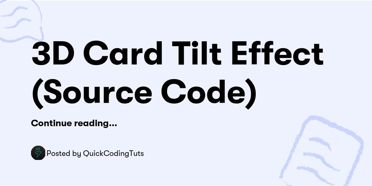 3d Card Tilt Effect Source Code — Quickcodingtuts Buymeacoffee 3590