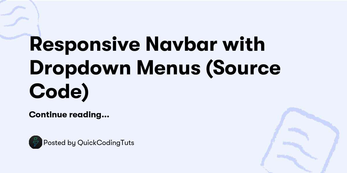 Responsive Navbar With Dropdown Menus Source Code — Quickcodingtuts