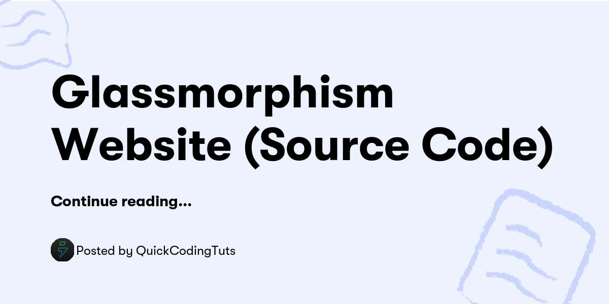 Glassmorphism Website (Source Code) — QuickCodingTuts - Buymeacoffee