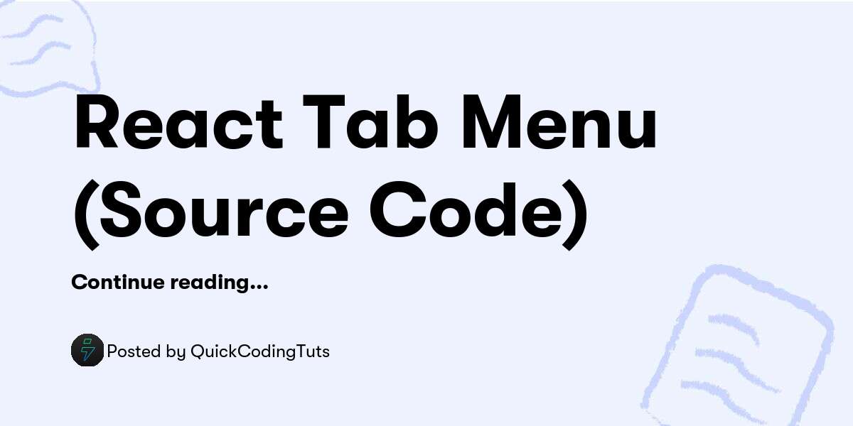 React Tab Menu (Source Code) — QuickCodingTuts - Buymeacoffee