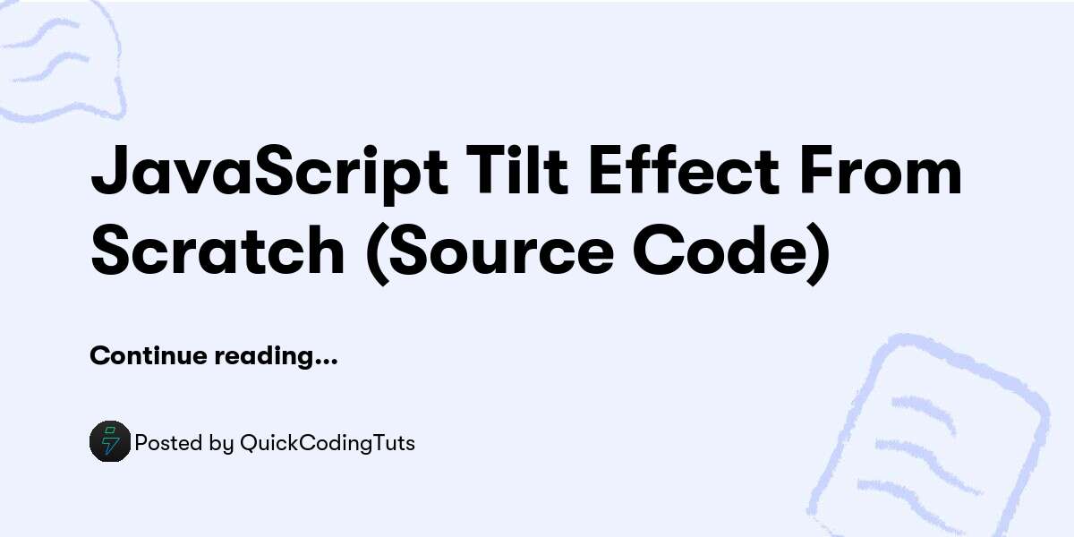 Javascript Tilt Effect From Scratch Source Code — Quickcodingtuts Buymeacoffee