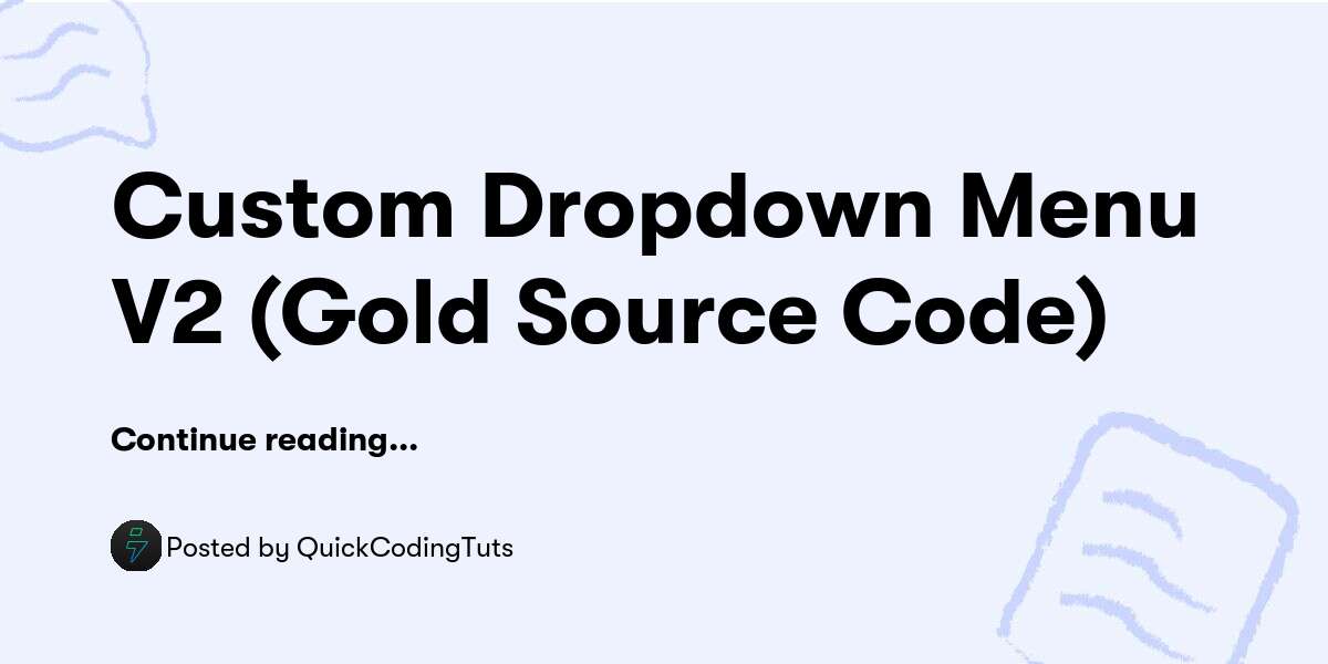 Custom Dropdown Menu V2 Gold Source Code — Quickcodingtuts Buymeacoffee