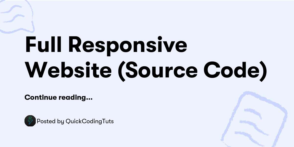 Full Responsive Website (Source Code) — QuickCodingTuts - Buymeacoffee