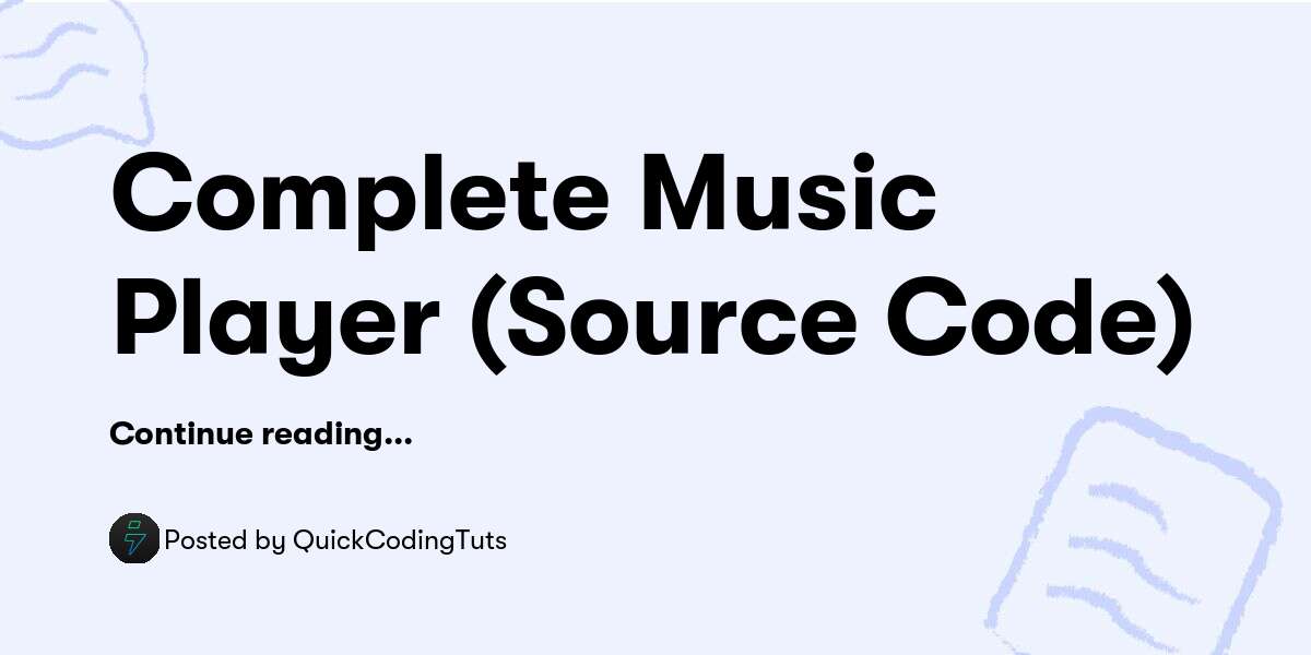 Complete Music Player Source Code — Quickcodingtuts Buymeacoffee 9903