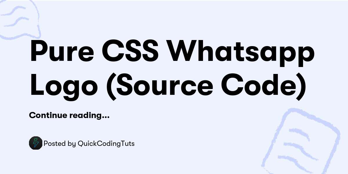 Pure Css Whatsapp Logo Source Code — Quickcodingtuts Buymeacoffee