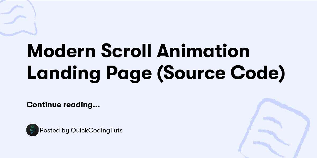 Modern Scroll Animation Landing Page Source Code — Quickcodingtuts Buymeacoffee